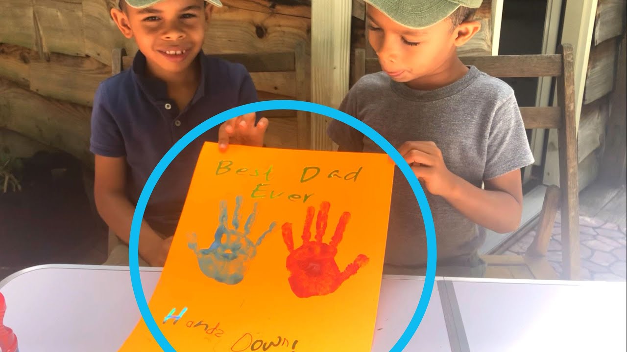 Cute and Easy Father's Day Craft with Finger Paint - YouTube