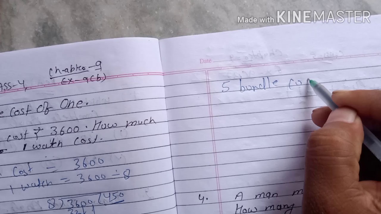 Class 4 Unitary Methods Question YouTube Class 4 Unitary Methods Question YouTube