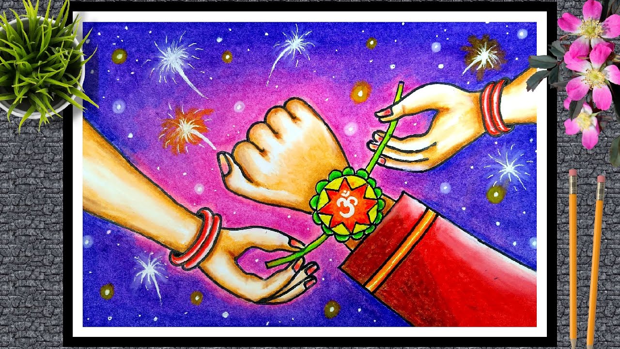 raksha bandhan poster drawing/raksha Bandhan drawing easy/rakhi drawing ...