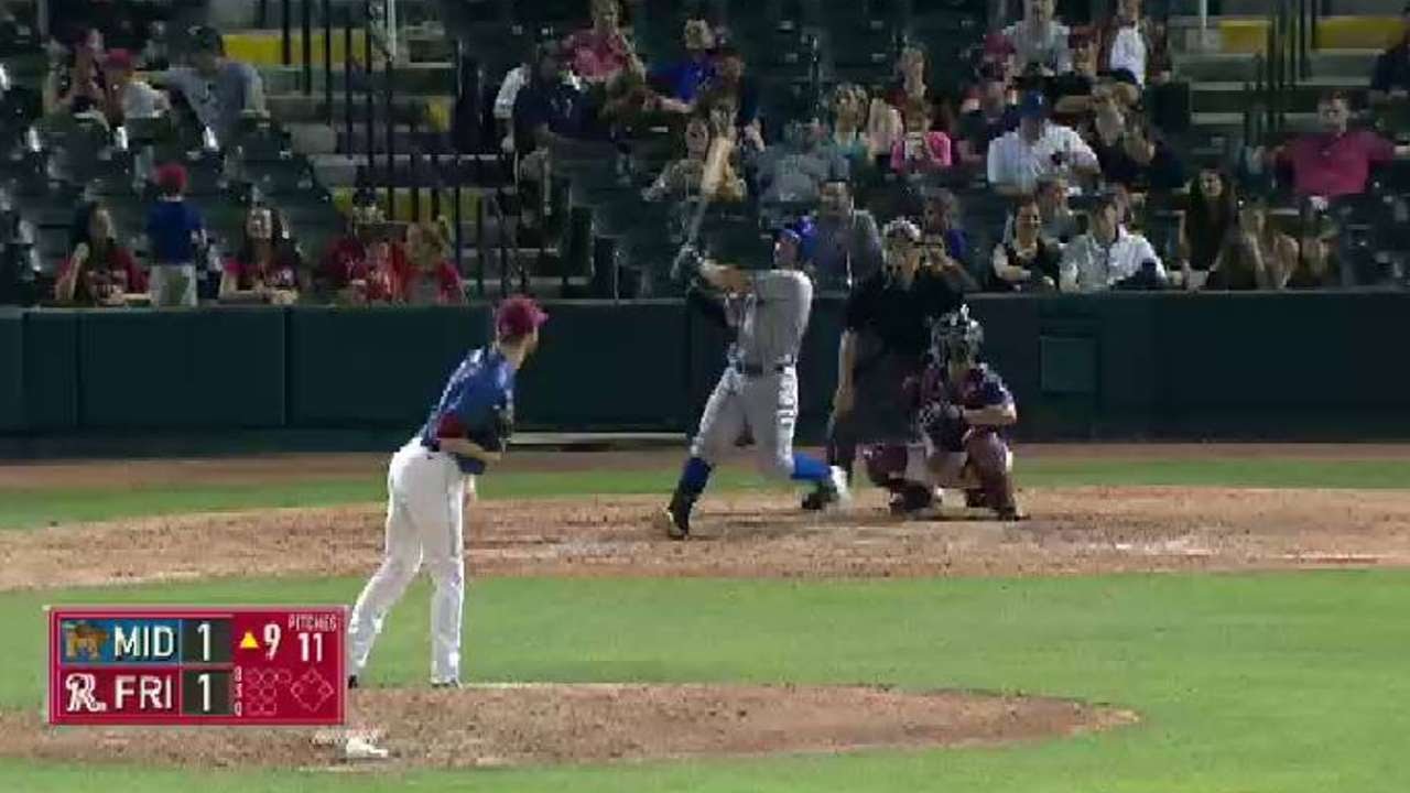 Beau Taylor homers for the RockHounds - YouTube