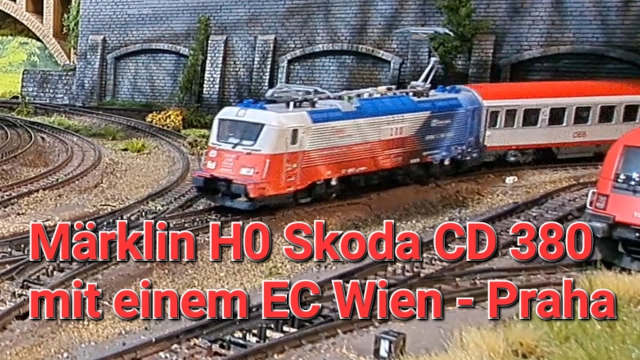 Modellbahn Fahrvideo Märklin H0 Skoda CD 380 mit einem EC von Wien nach ...