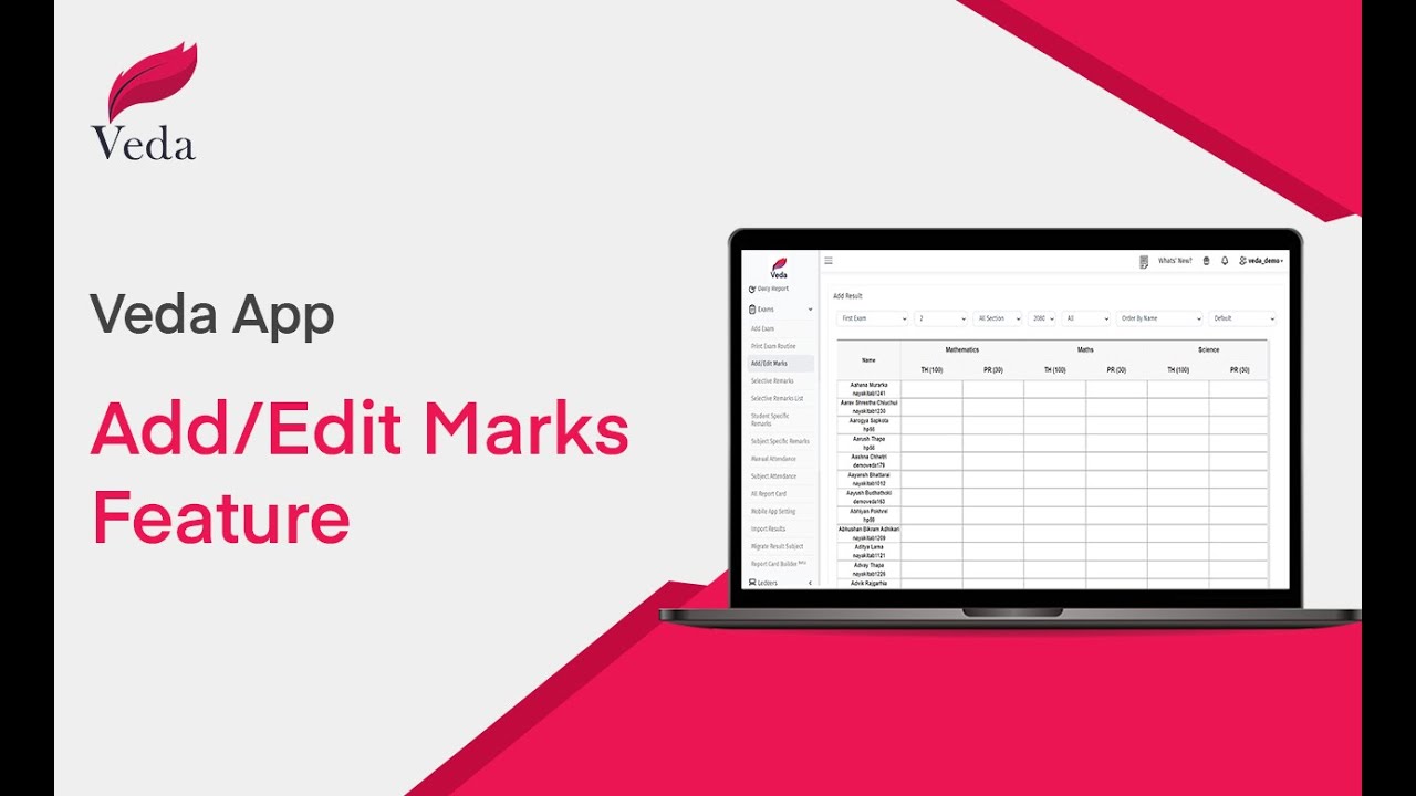 How To Add and Edit Marks? Veda Academic - YouTube
