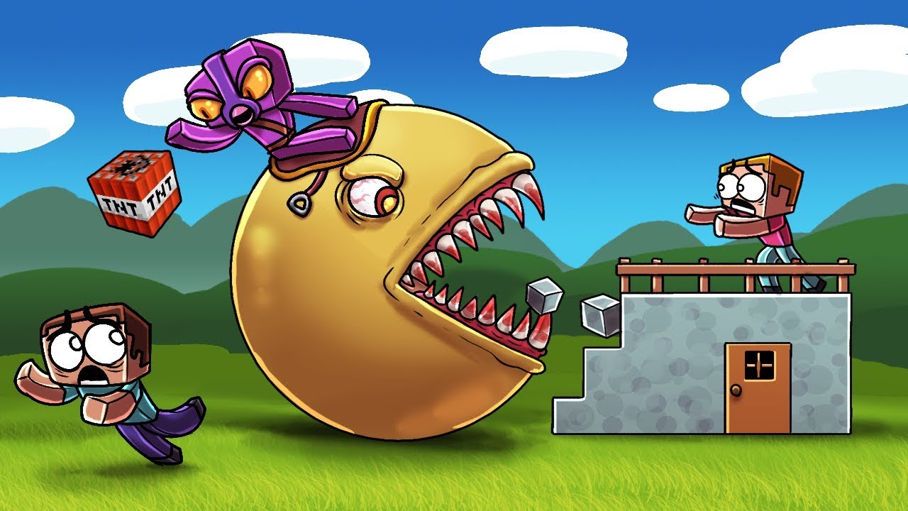 Minecraft - KILLER PACMAN BUNKER DEFENSE! - YouTube