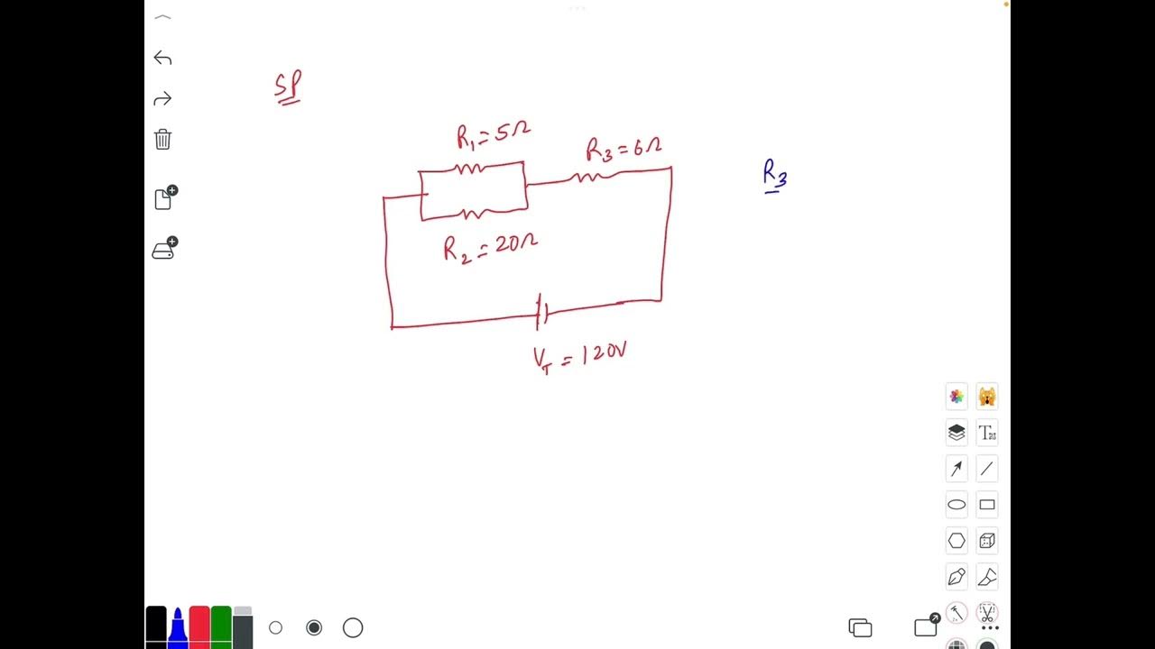 Multiple Choice. For a series-parallel circuit, if Vt= 120V, R1= 5? (Parallel), R2= 20 ...