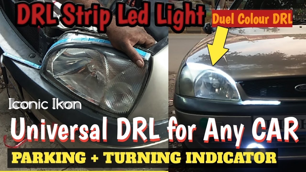 How to install universal DRL STRIP led light in any CAR#automobile # ...