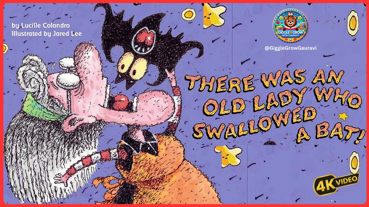 There Was an Old Lady Who Swallowed a Bat | Funny Halloween Story! Kids ...