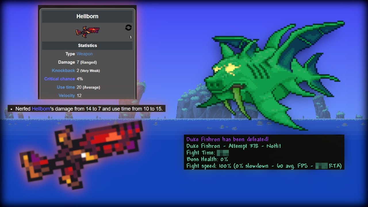 Nohitting Duke Fishron on Calamity 2.0.1.5... with HELLBORN?? - YouTube