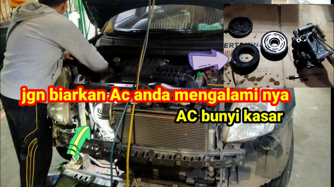 MEMPERBAIKI kompresor Ac bunyi kasar //dan cara perbaikan nya - YouTube