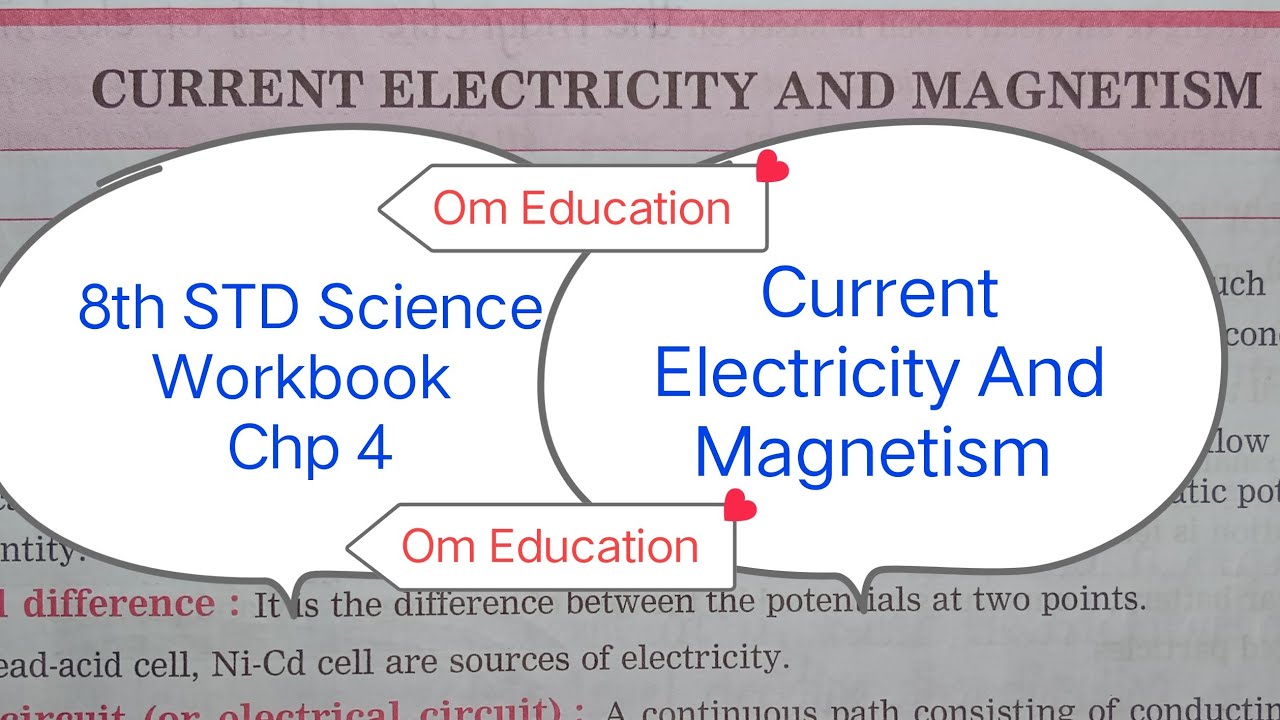 8th STD Science Workbook Chp 4 Current Electricity And Magnetism @omeducation8606 - YouTube