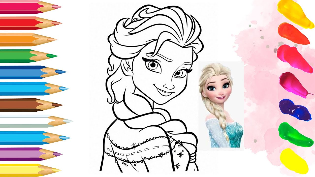 Elsa. Frozen. Draw with pencils. Холодное сердце. Эльза. Раскраска ...