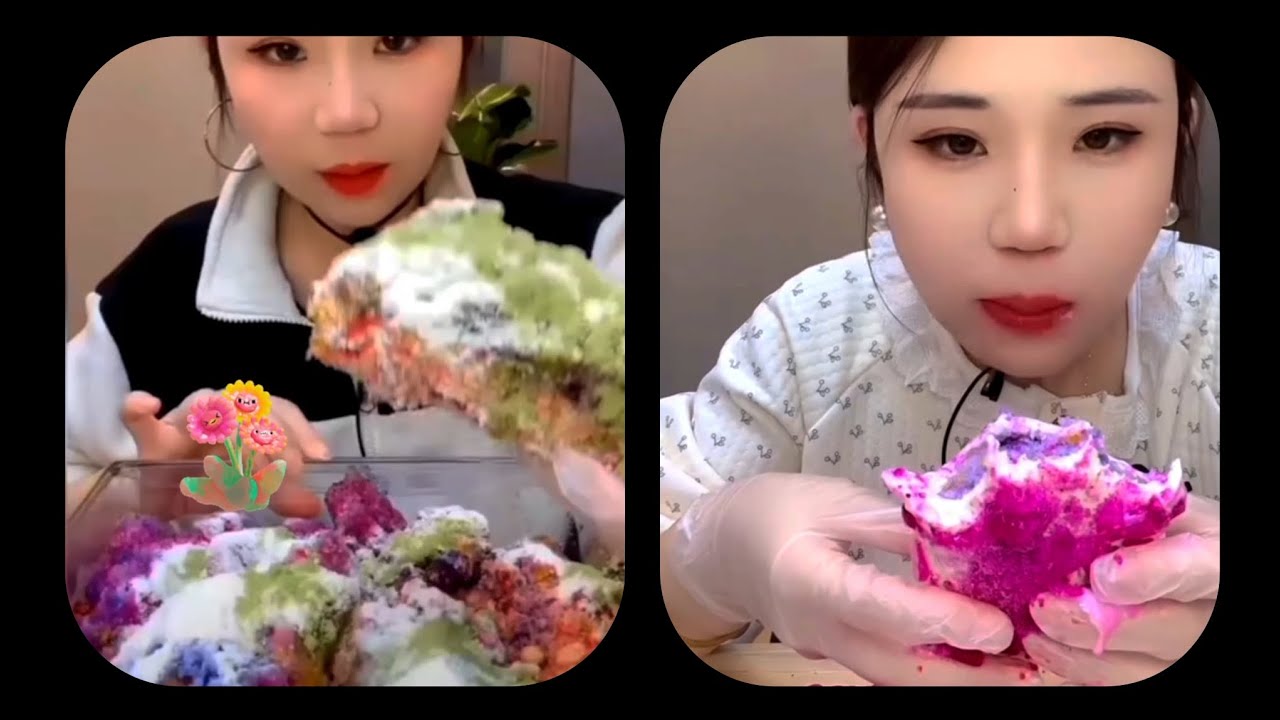 ASMR ICE| Only YY ice Eating || MIX crunchy matcha ice/ sticky crunchy ...