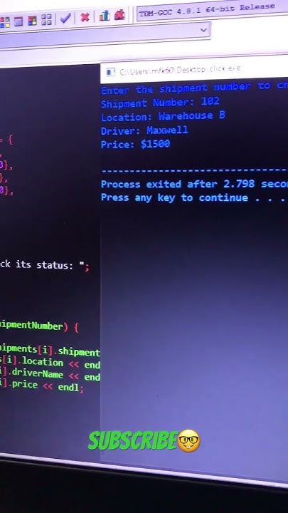 Shipment Track In C Ide Dev C Cppprogramming Codingtime Codinglife Youtube 