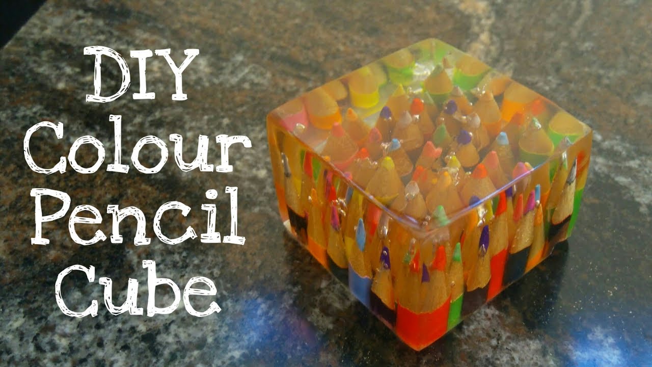 How to make Colour pencil cube from epoxy resin | resinart resincraft ...