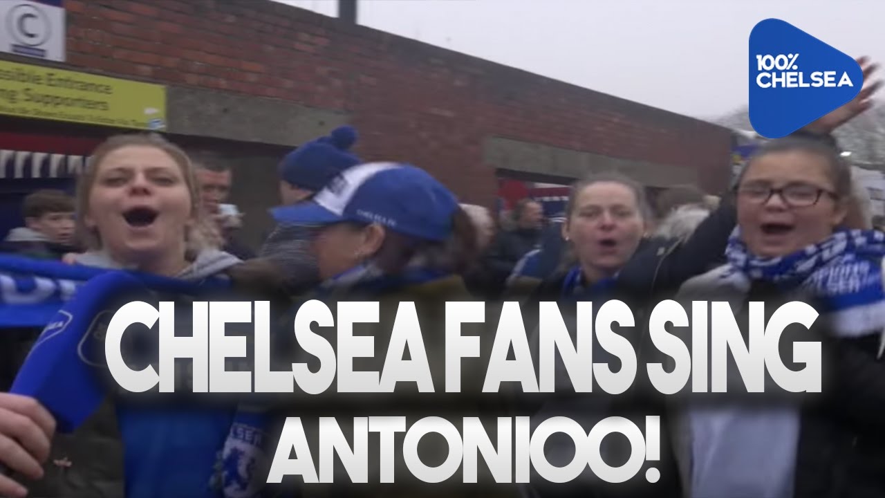 Chelsea fans sing "ANTONIO" song at Selhurt Park"| Crystal palace 1-0 ...