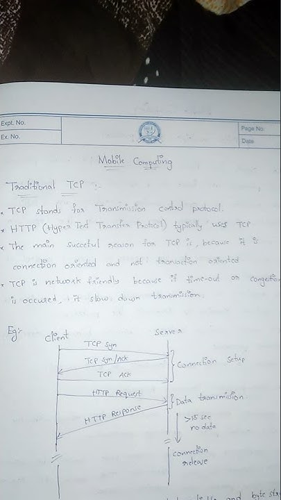 Traditional Tcp in mobile computing - YouTube