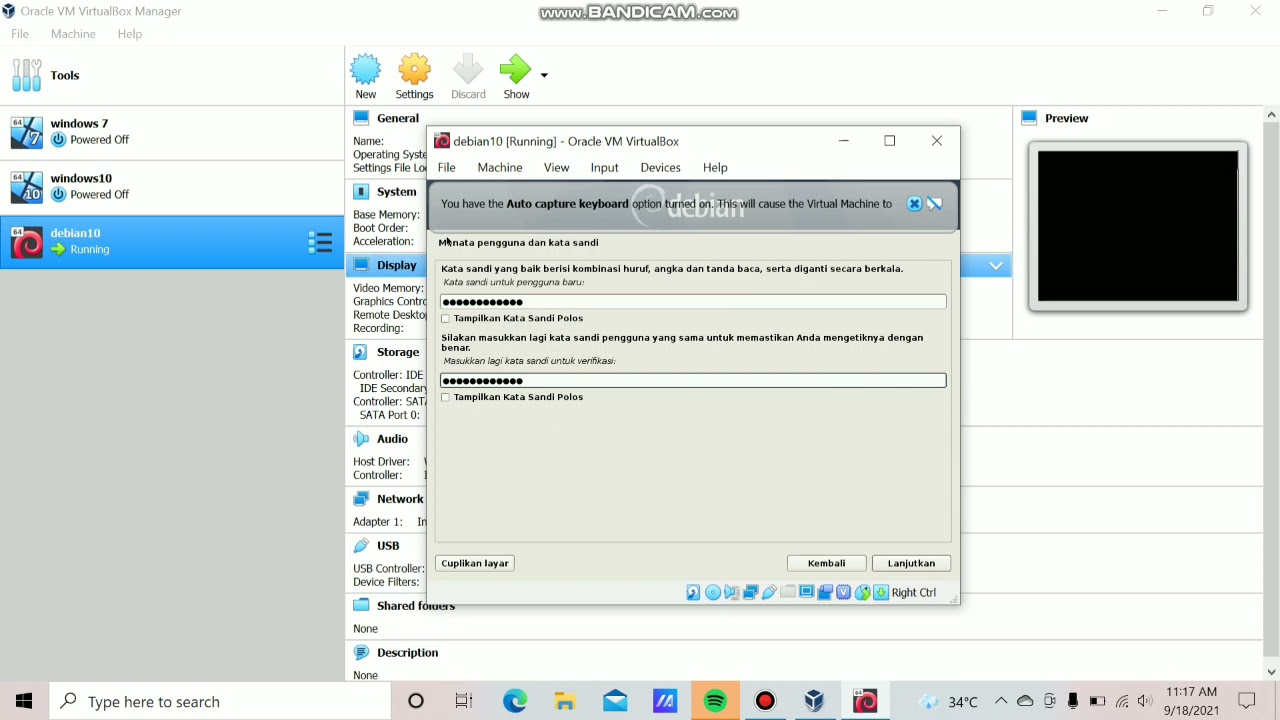 Tutorial menginstall Linux Debian10 melalui Virtual Box - YouTube