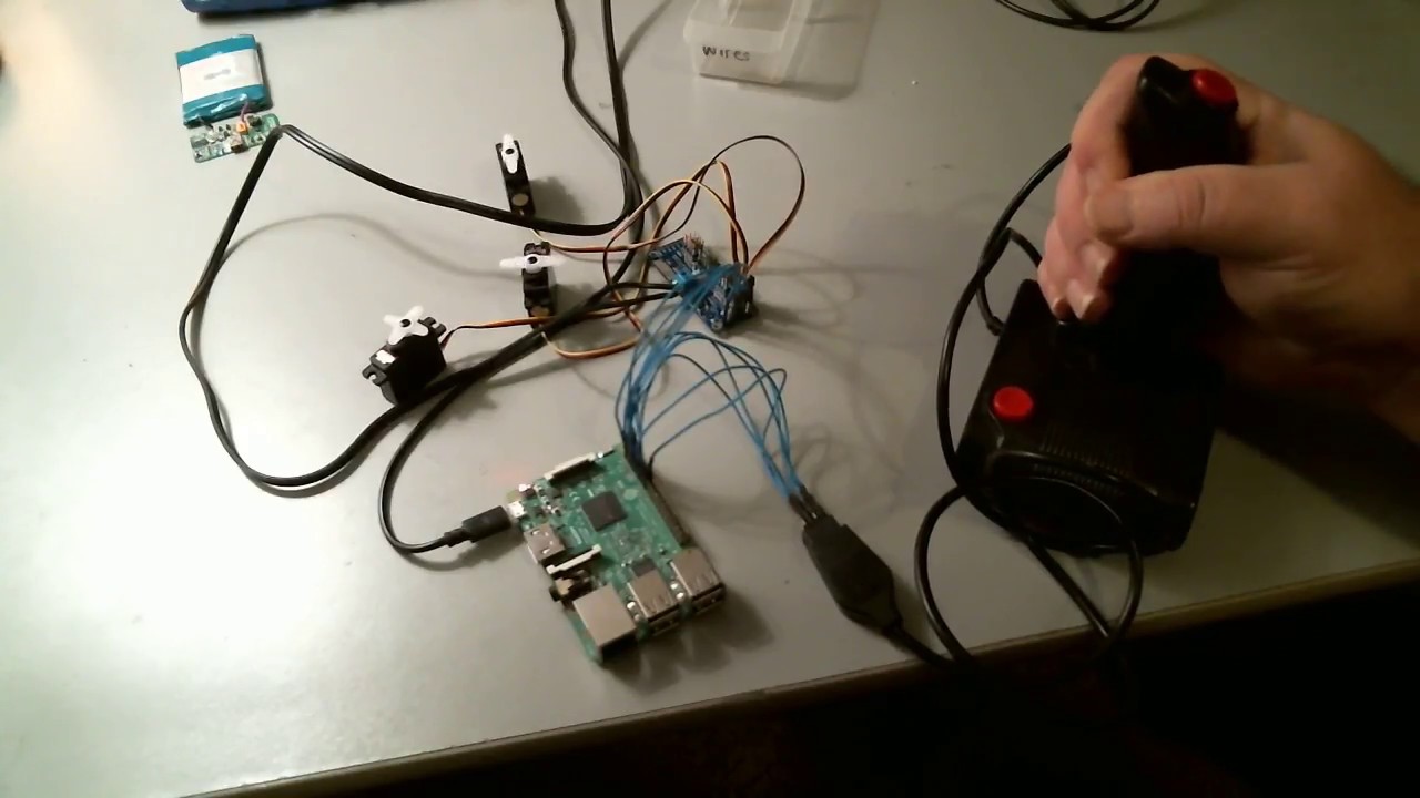 Raspberry Pi with Adafruit PCA9685 + Atari Joystick Demo - YouTube