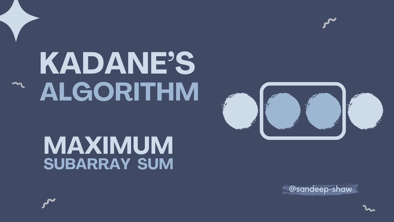 Kadane's Algorithm: Maximum Subarray Sum - YouTube