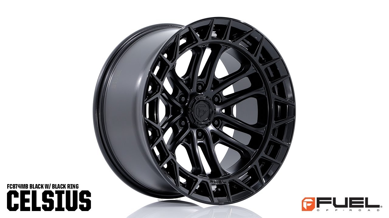 FUEL CELSIUS FC874 | 20X10 | MATTE BLACK CENTER WITH GLOSS BLACK RING ...