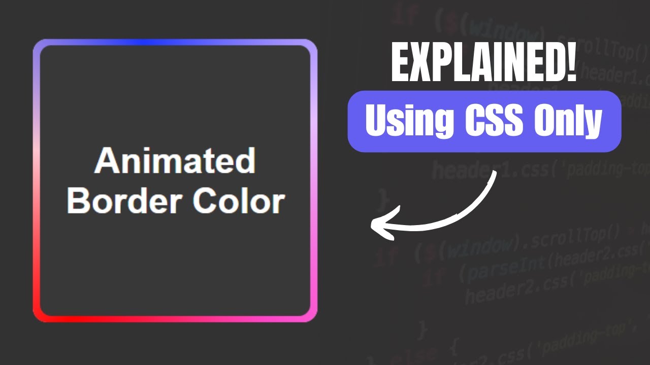 How To Create Animated Border Color Using Css Tutorial Youtube