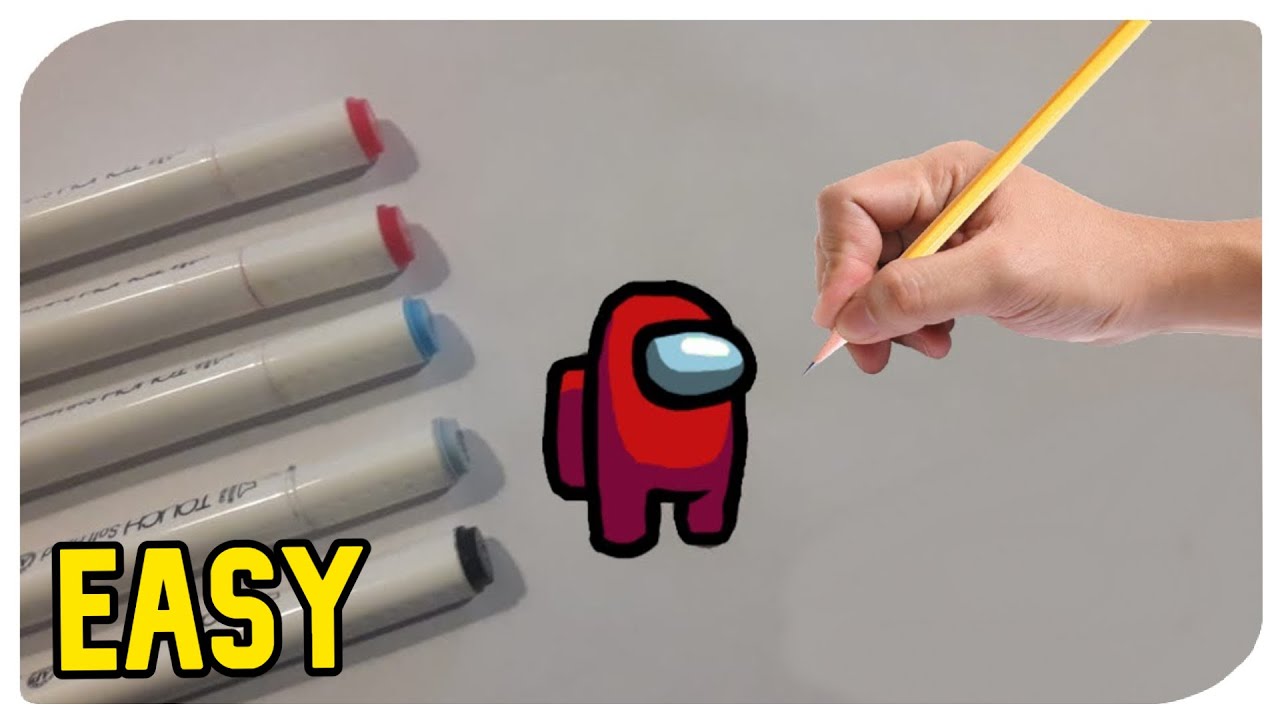 How To Draw Among Us Red - Look Art - YouTube