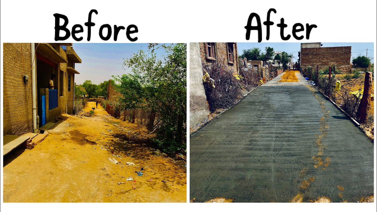 TIMELAPSE- 5 Days completed Cement Road Construction. - YouTube