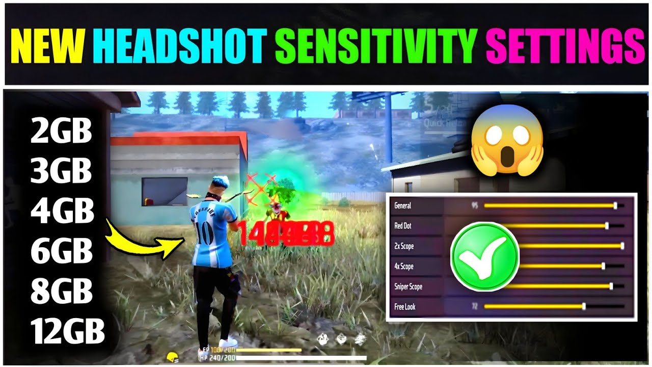 Headshot Sensitivity Free Fire🔥|New Headshot Setting| Free Fire Best Sensitivity Settings| Free ...