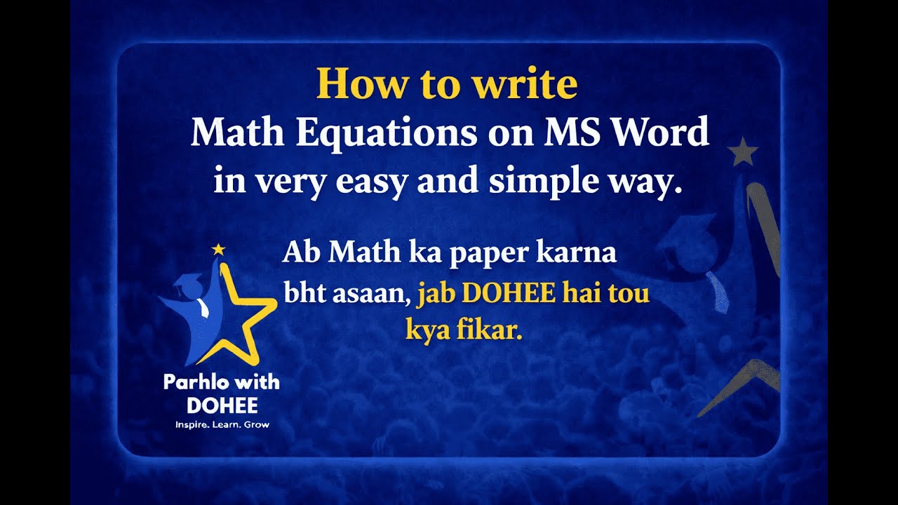 HOW TO TYPE MATHEMATICAL EQUATIONS IN MS WORD USING MATH TYPE ...