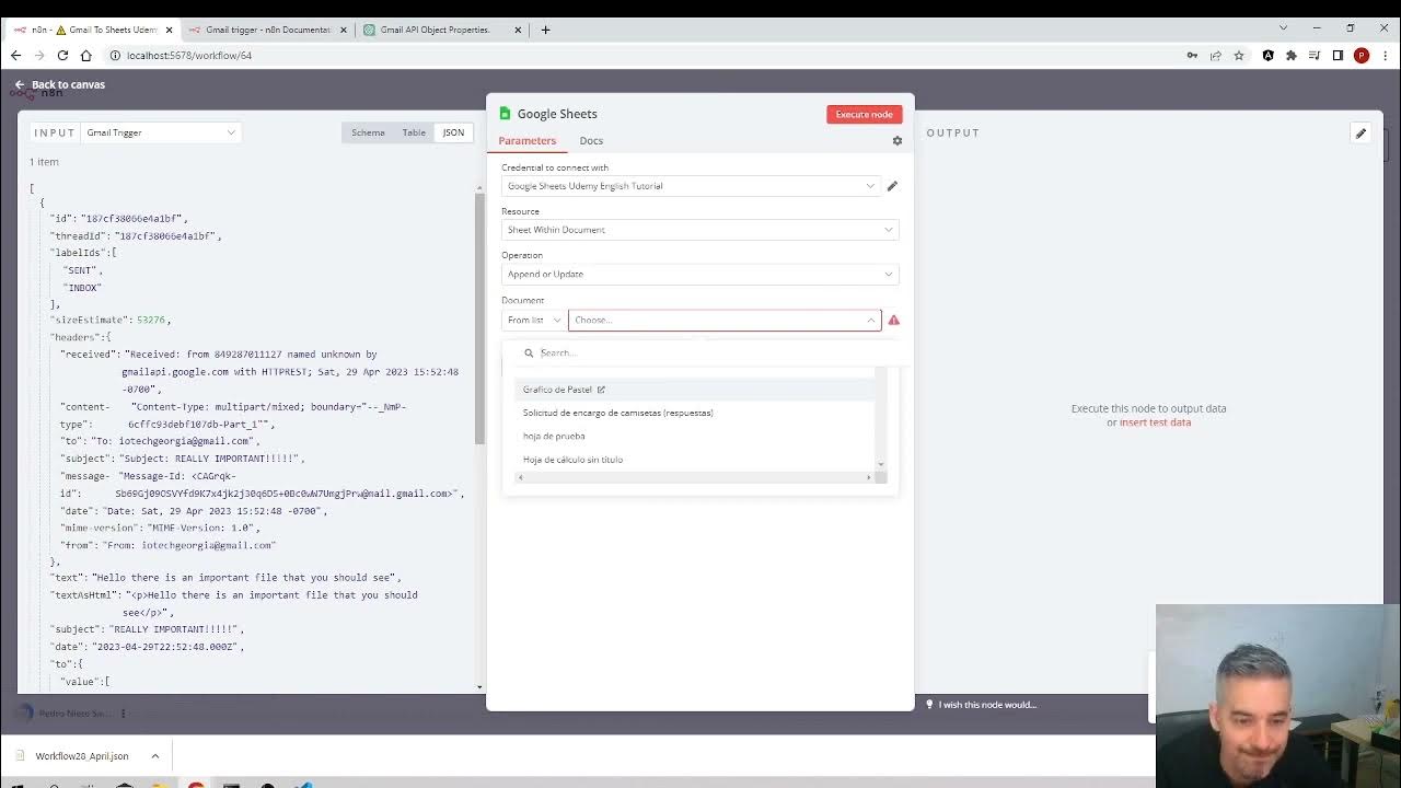 27 Workflow gmail to sheets | N8N | BOTS AND AUTOMATIONS - YouTube