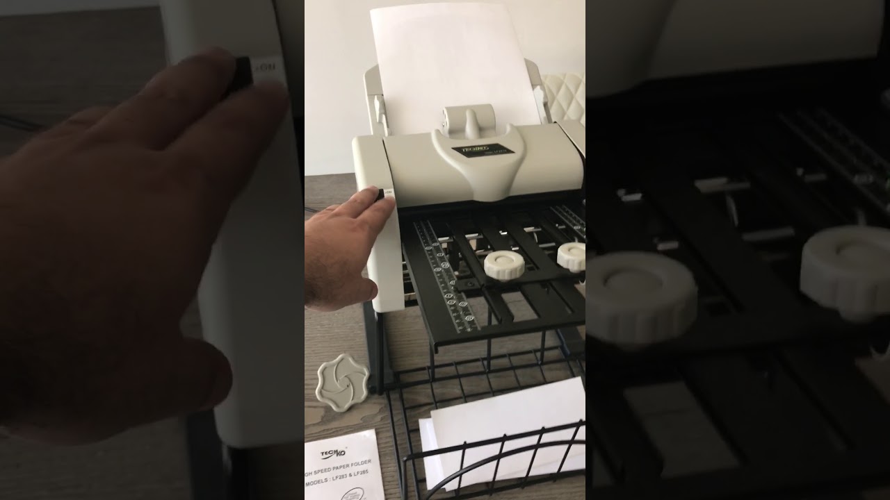 TECHKO MODEL LF283B- automatic paper folder for mass mailing - YouTube