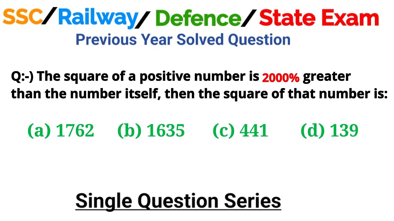 The square of a positive number is 2000% greater than the number itself ...
