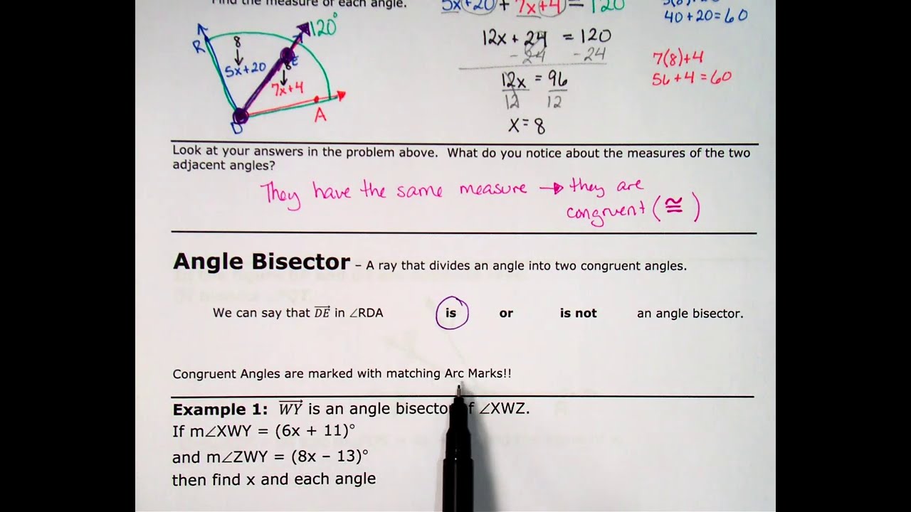 U1bd3 Angle Bisector Notes Part 1 - YouTube
