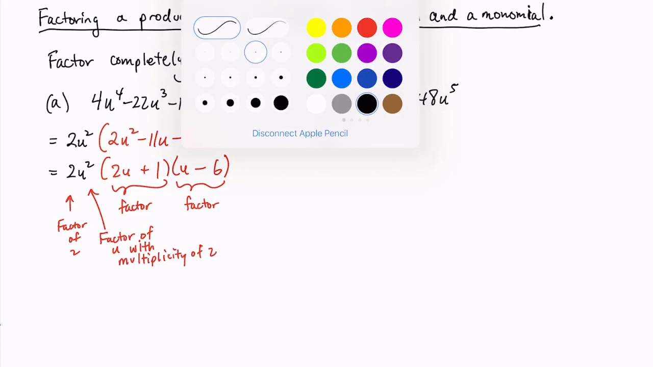 Factoring a Product or a Trinomial and Monomial - YouTube
