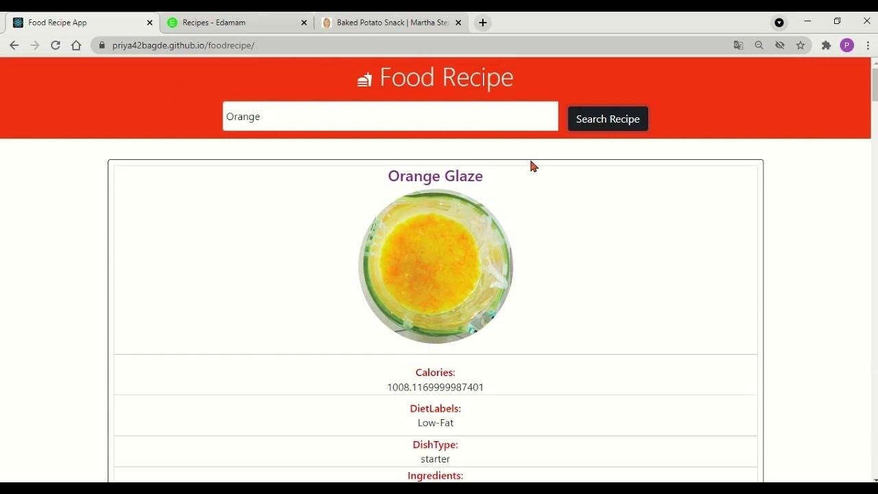 Food Recipe Project in Reactjs - YouTube
