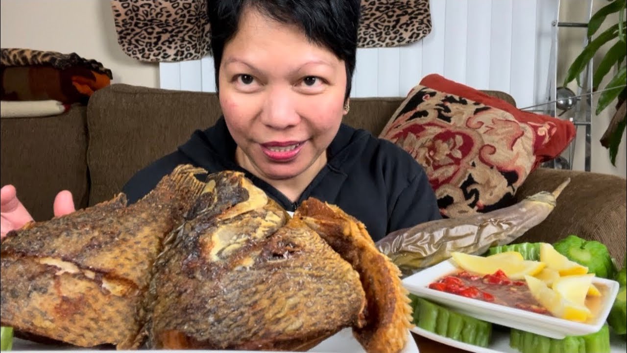 FRIED TILAPIA | STEAM TALONG AND AMPALAYA + GINAMOS SILI LEMON ...