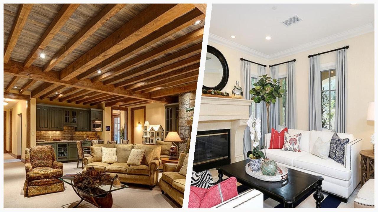 75 Living Space With Yellow Walls And A Stone Fireplace Design Ideas ...