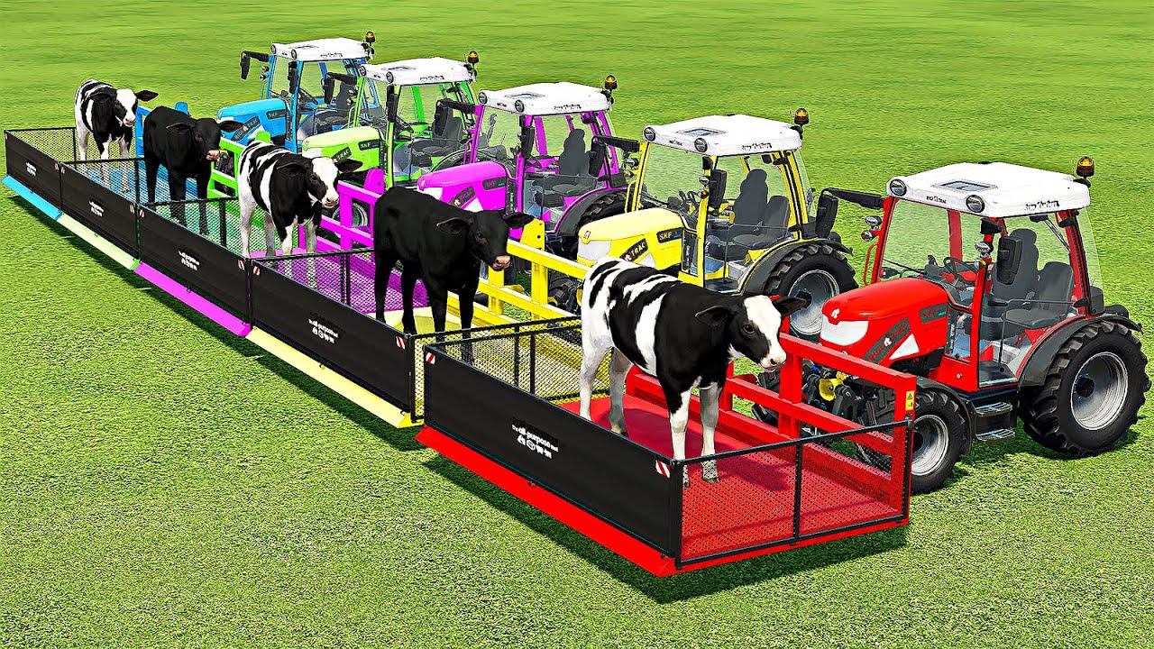TRANSPORTING BABY COWS WITH RIGITRAC MINI TRACTORS! Farming Simulator ...