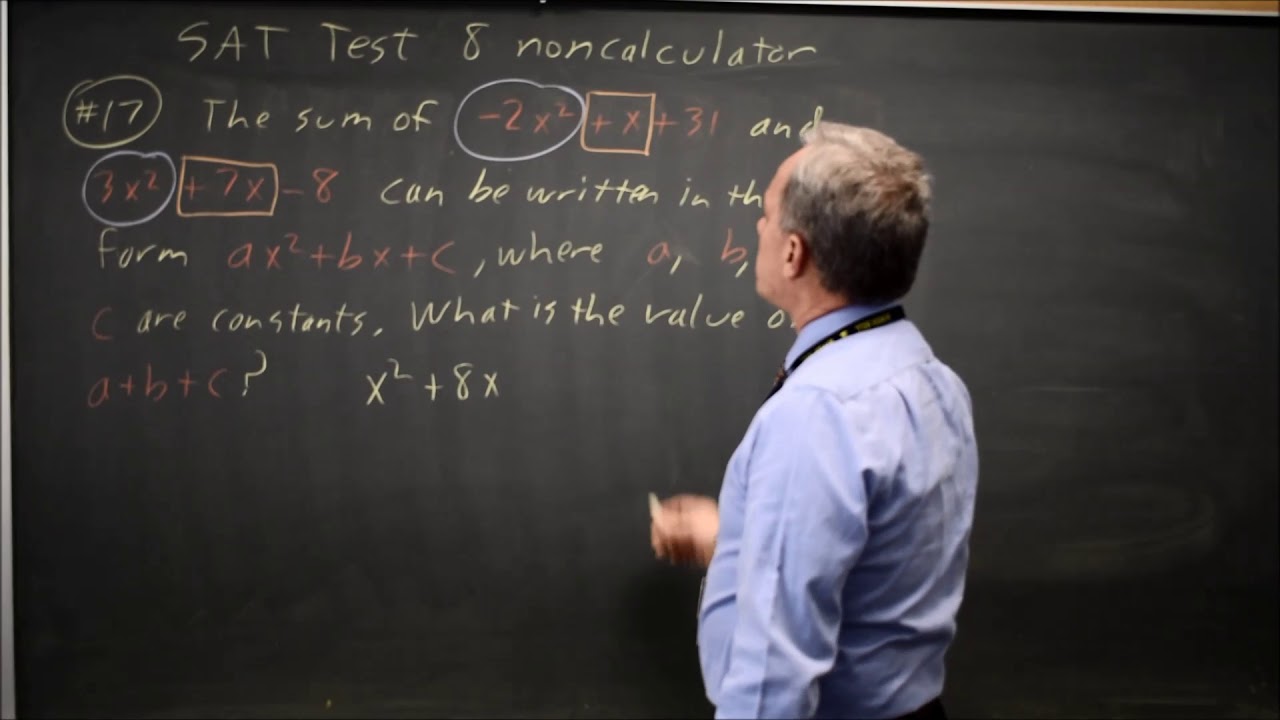 SAT Test 8: Rewriting polynomials - question #3-17 - YouTube