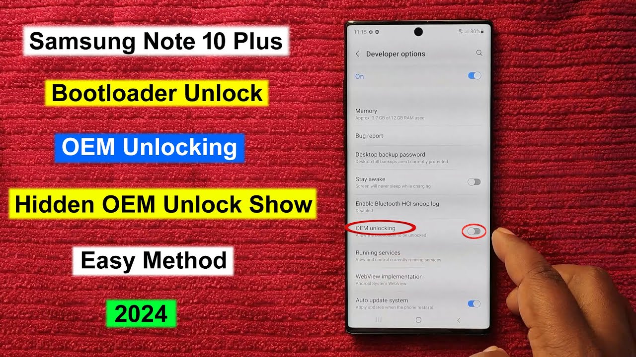 Samsung Note 10 Plus 5G Bootloader Unlock /OEM Unlocking Samsung Note ...