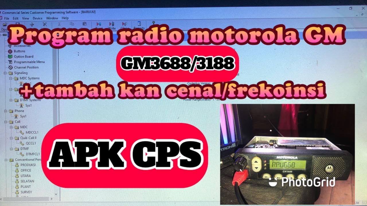 Cara setting atau tambah channel baru motorola GM3688\3188 - YouTube