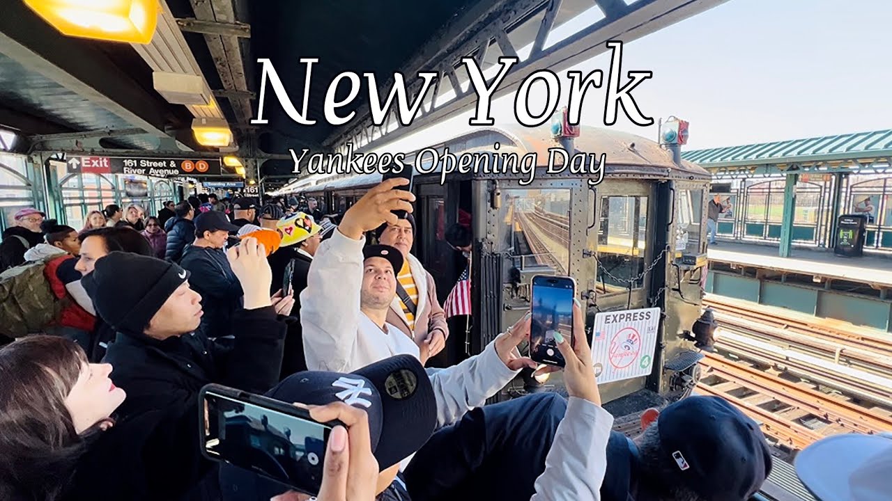[4K] "NYC Walk New York Yankees Opening Day⚾️ Vintage Train🚂” Yankees ...