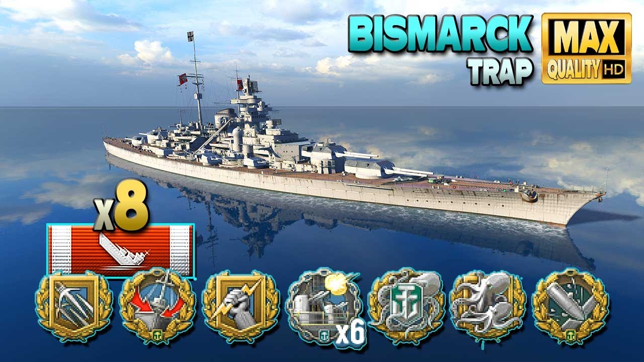 Battleship Bismarck game gets intense - World of Warships - YouTube
