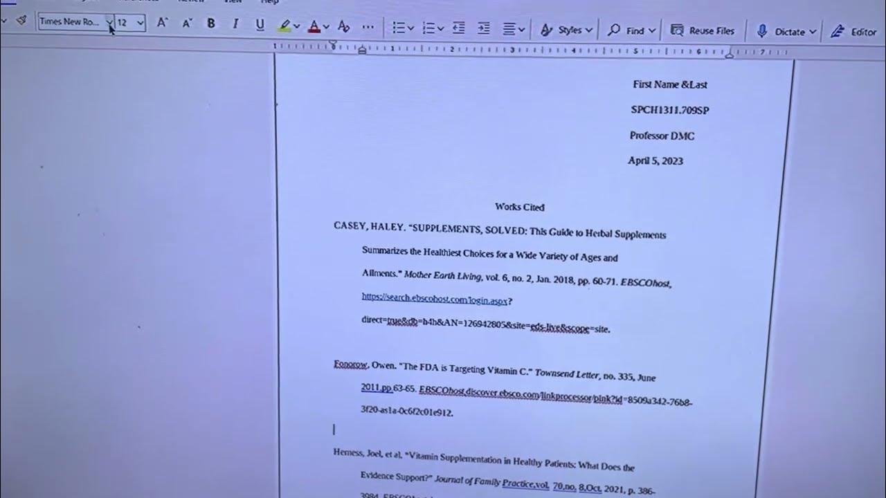 Office Microsoft 365 Word-Works Cited in MLA Format #youtube #microsoft ...