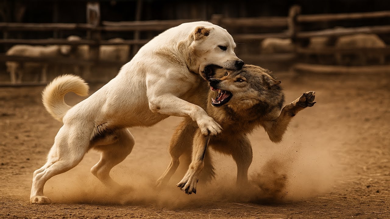 Tough Alabai Dog Hardly Felt Wolf Bites!!! - YouTube