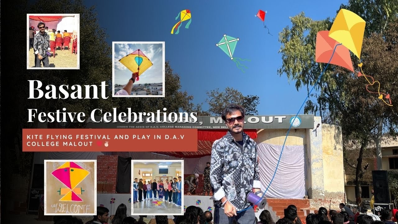 Basant Panchami🪁|| Play in D.A.V College Malout|| Dance & kite flying ️ ...