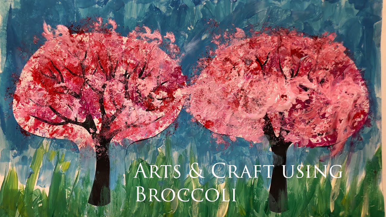 Madison Paint Cherry Blossom Tree using Broccoli - YouTube