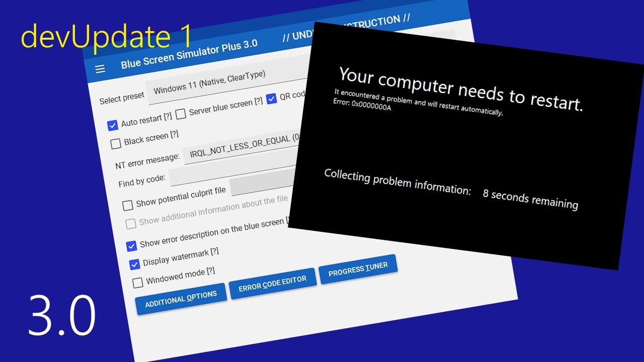 [devUpdate 1] Blue Screen Simulator Plus 3.0 - New UI, Windows 8 Beta ...