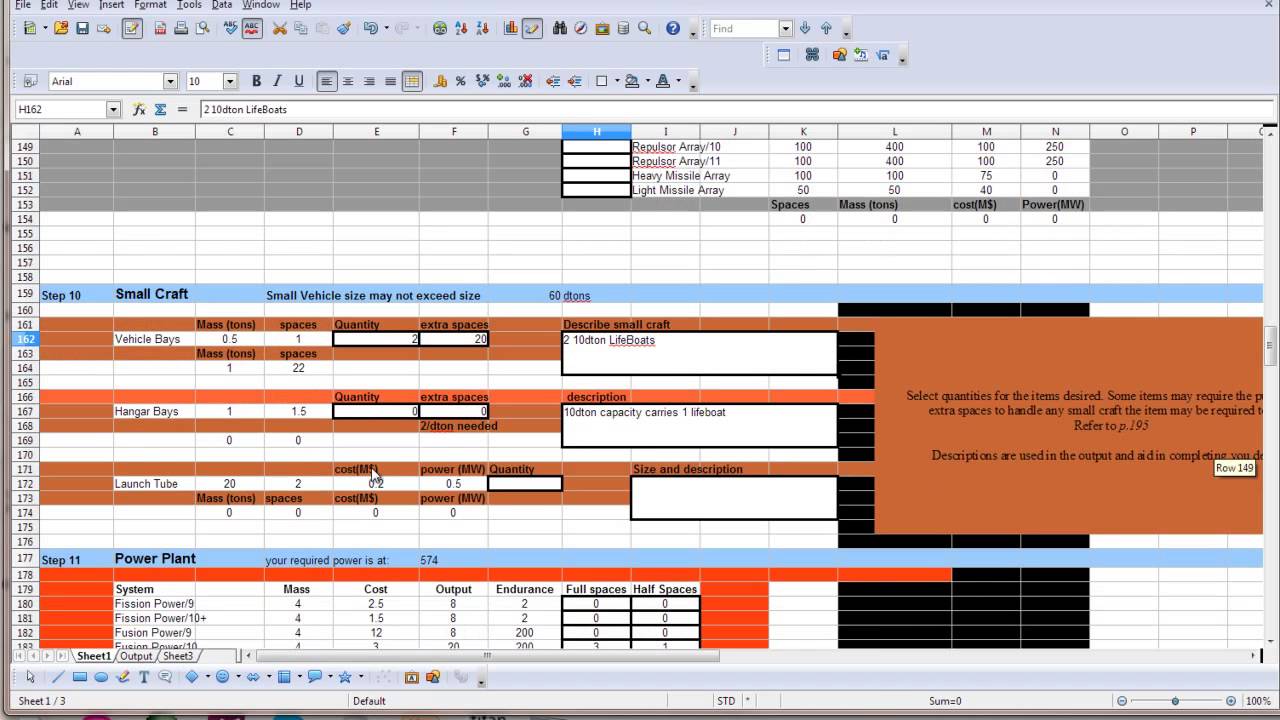 Gurps Traveller Ship Design Spreadsheet - YouTube
