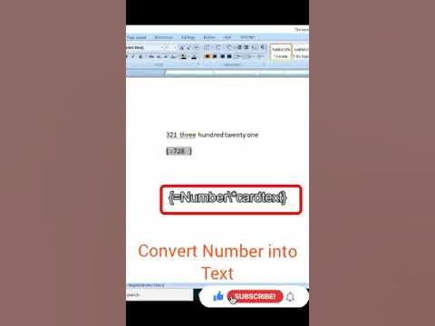 Ms word Trick Number Convert Into Text#shorts #ytshorts#msword # ...