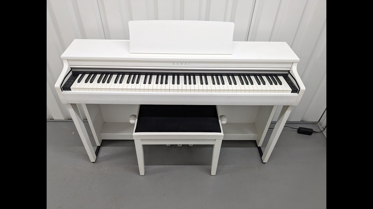 Kawai CN27 digital piano and stool in satin white finish stock number ...